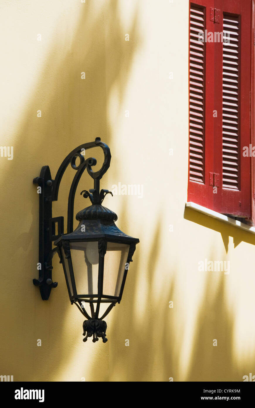 Lantern mounted a wall, Athens, Greece Stock Photo - Alamy