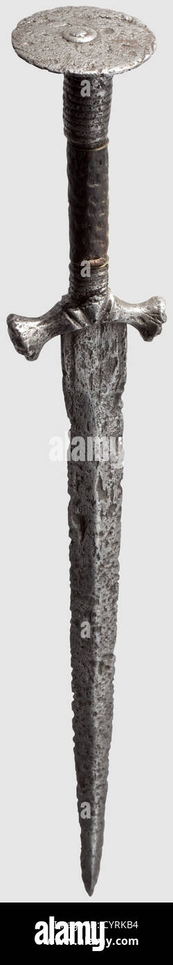 A German rondel dagger,early 16th century Double-edged blade of ...