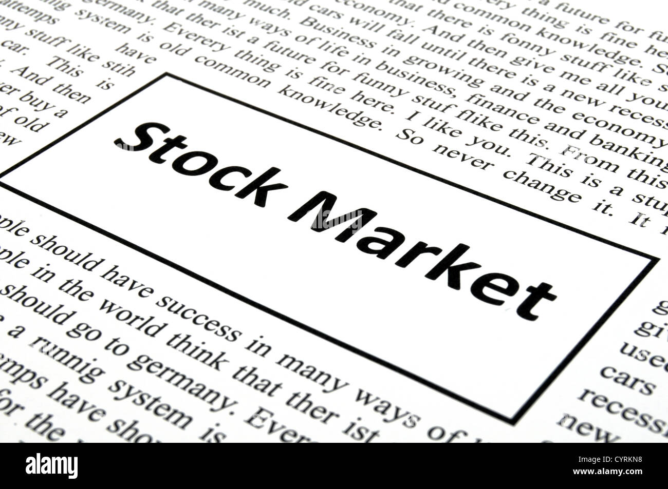 stock market concept with newspaper showing business and finance Stock ...