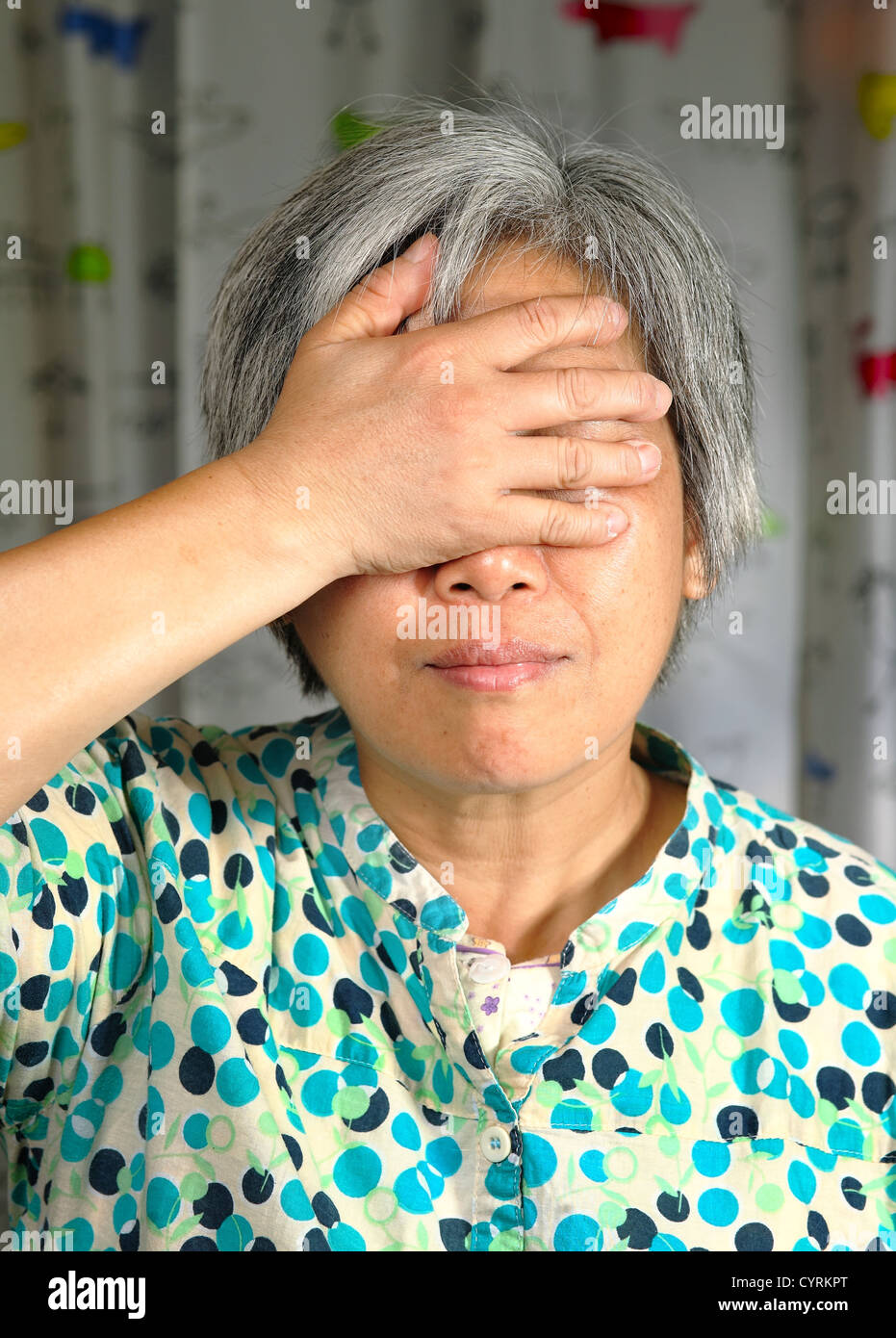 woman cover eyes Stock Photo - Alamy