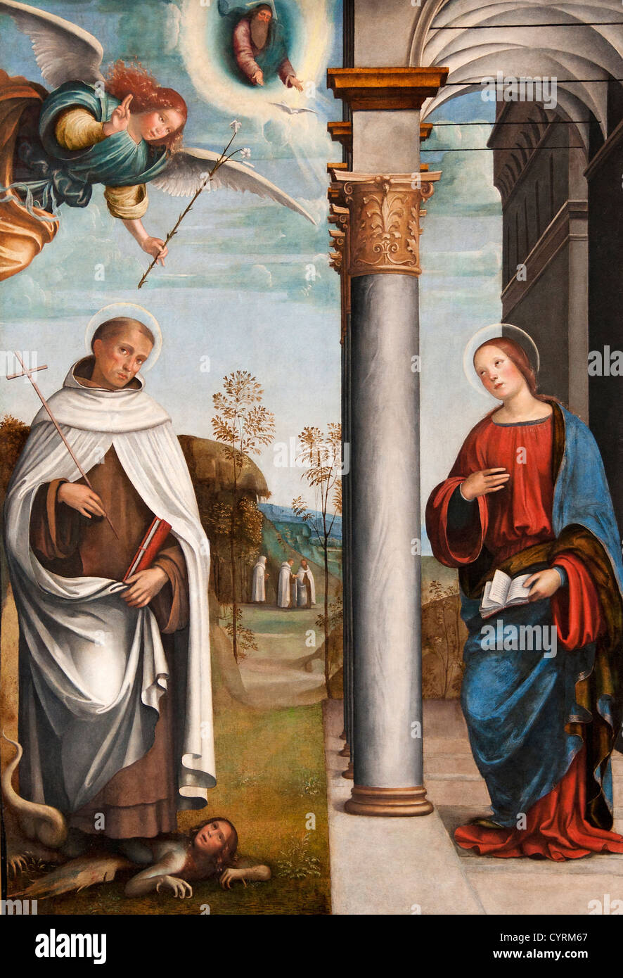 The Annunciation with St. Albert the Carmelite 1503-04 Francia ...