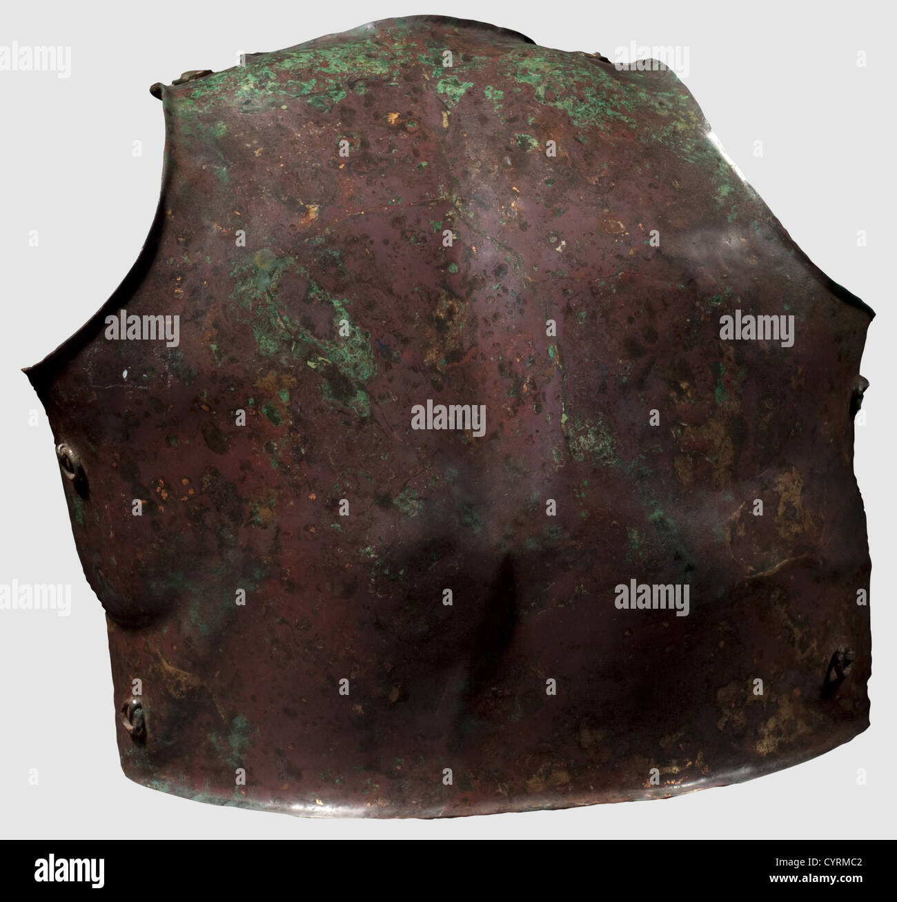 A Greek muscled cuirass,4th century B.C.Bronze.The breastplate with ...