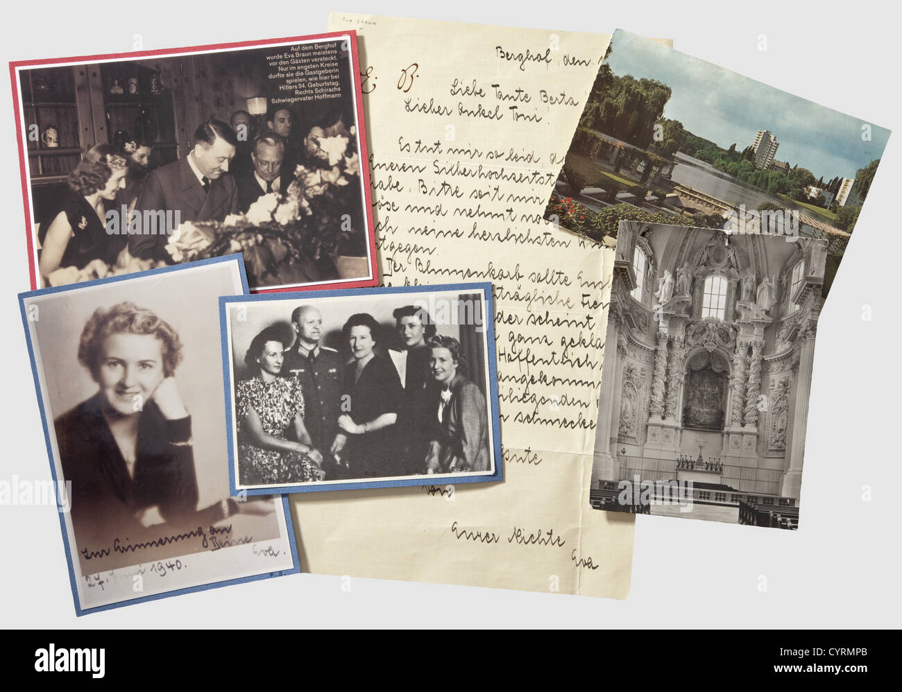 Eva Braun,a handwritten letter to her aunt and uncle 1943 Letterhead ...