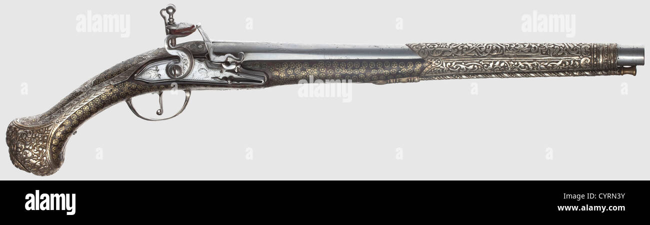 A Balkan Turkish silver-mounted flintlock pistol,circa 1800 ...