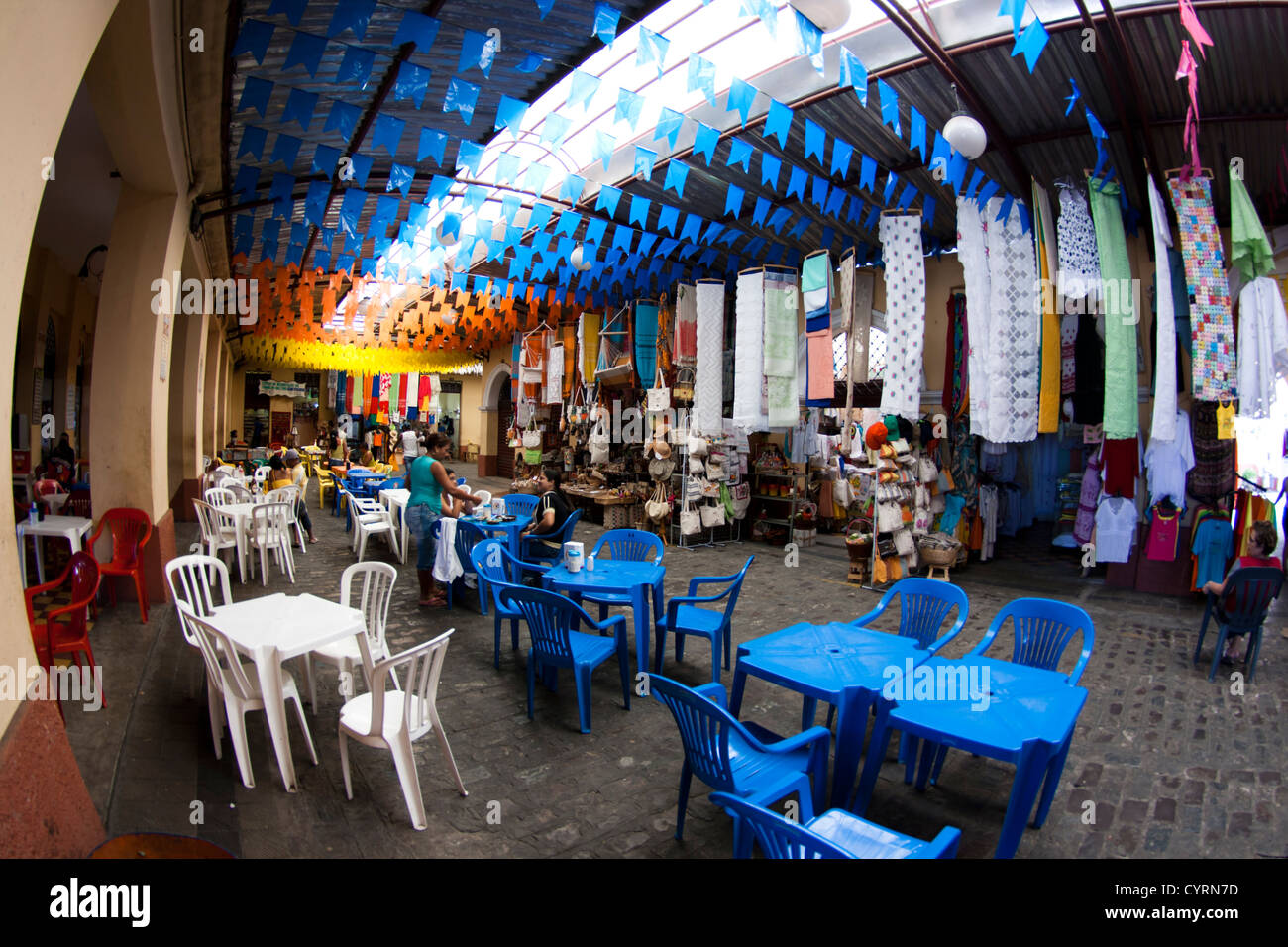 Handicraft street market in old historic downtown Aracaju, Sergipe ...