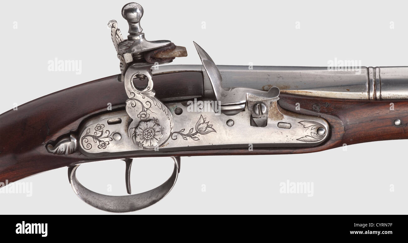 A Dutch/Flemish flintlock pistol,circa 1650. Two-stage barrel,faceted ...