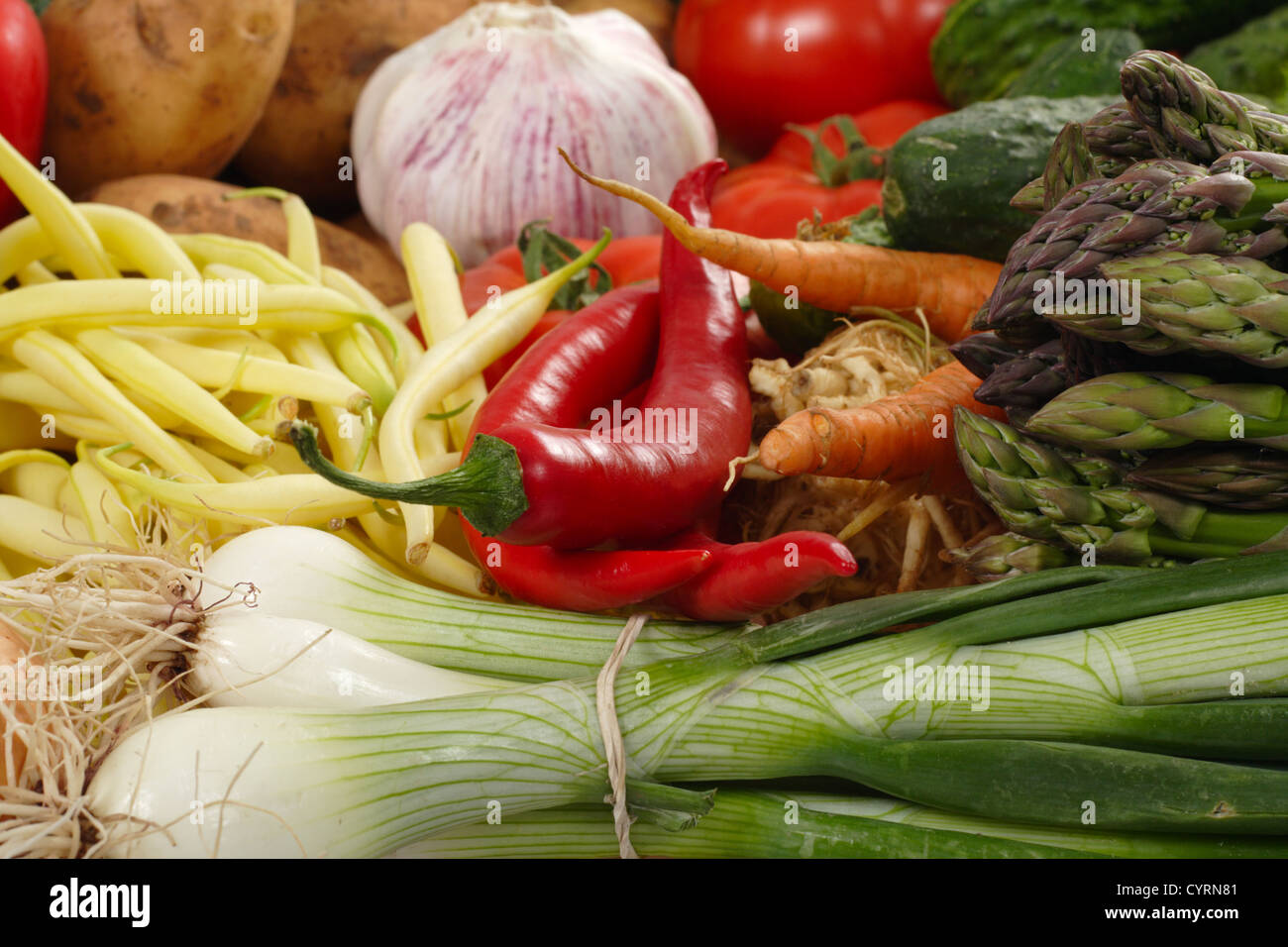 Fresh Vegetables ingredients of food colored photo Stock Photo - Alamy