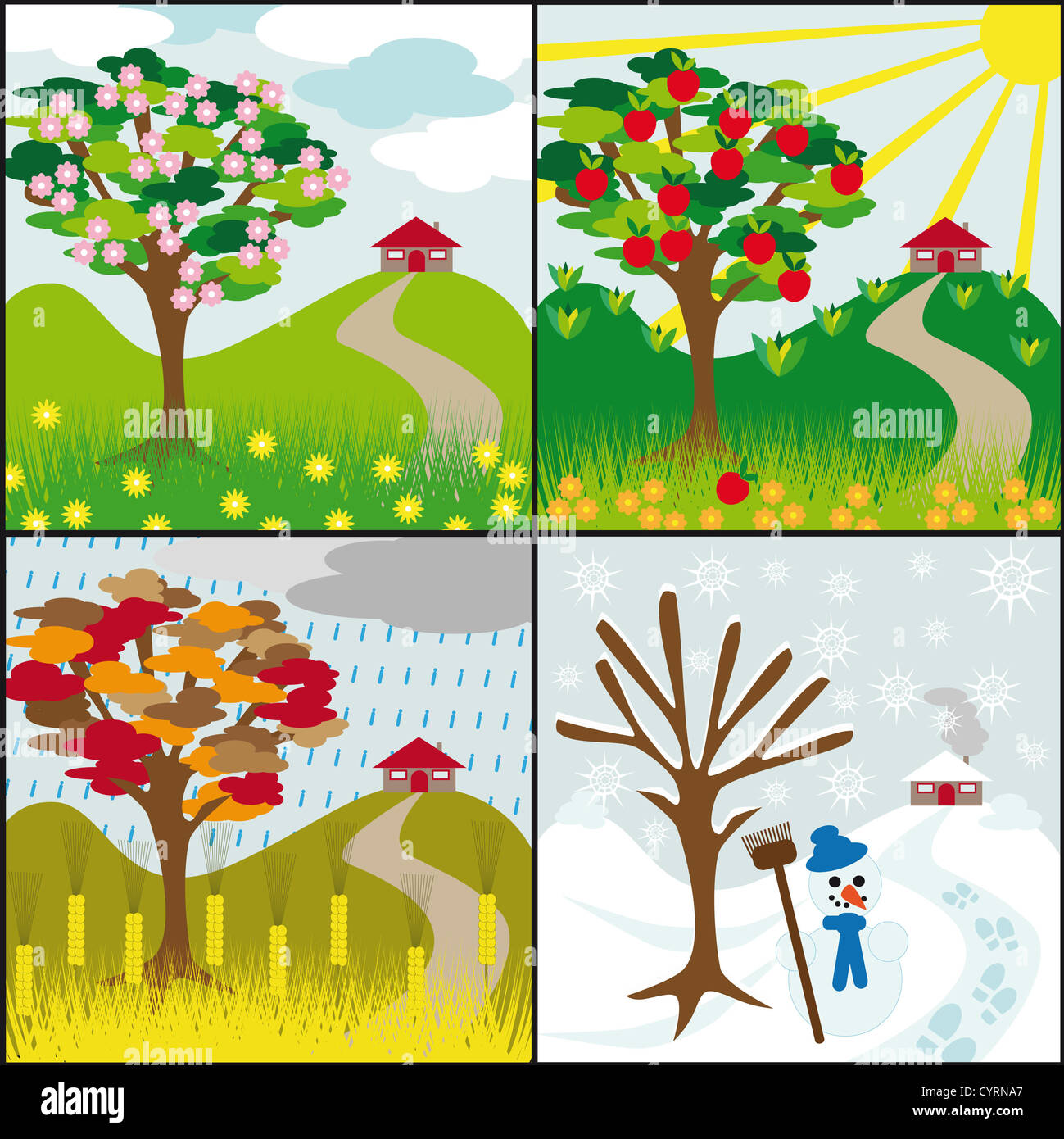 Four seasons tree hi-res stock photography and images - Alamy