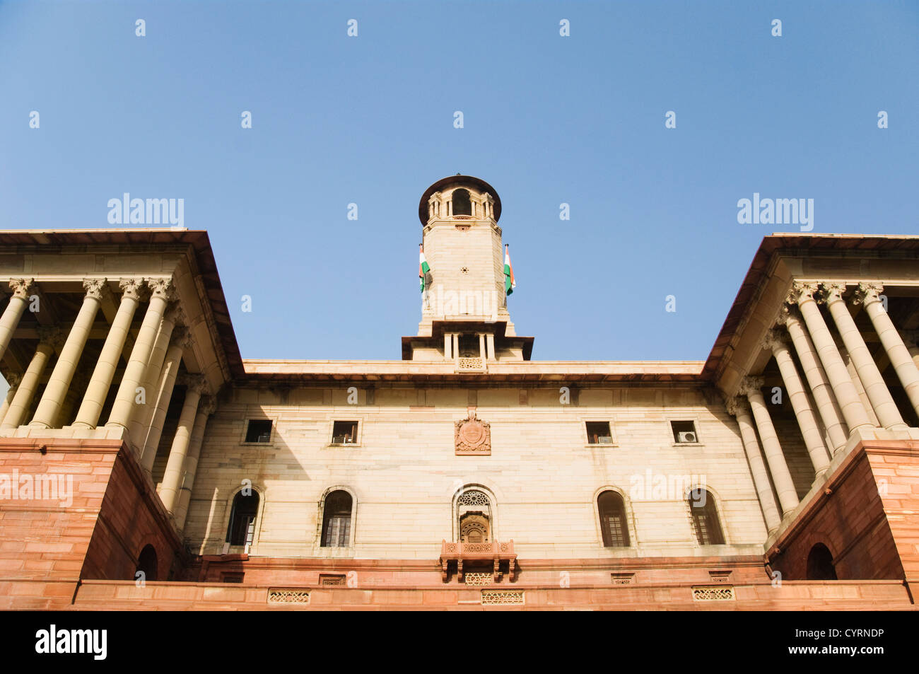 Low angle view of a government building, Rashtrapati Bhavan, New Delhi ...