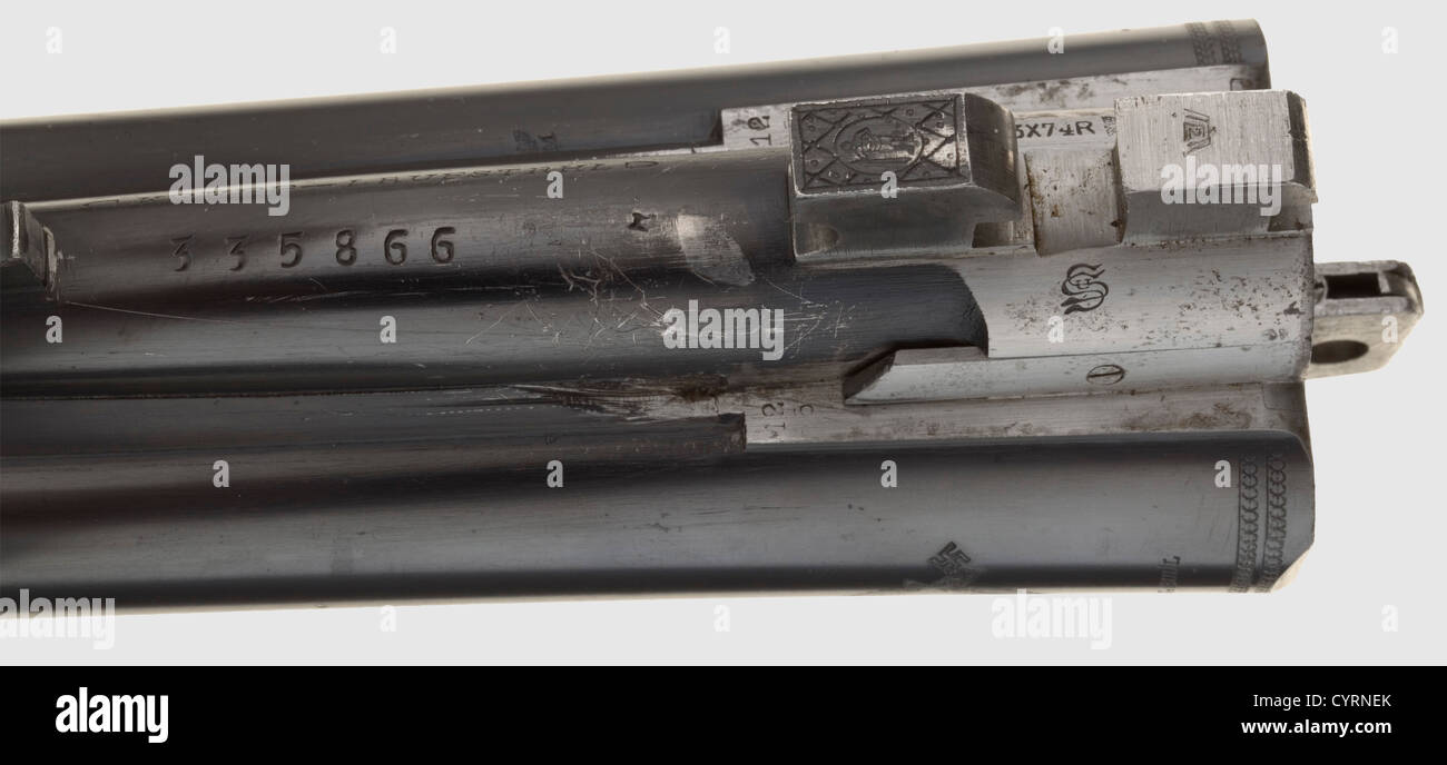 Luftwaffen-Drilling (three-barrel) M 30, Sauer & Sohn, in transport ...