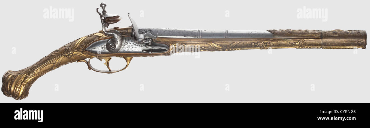 An Ottoman flintlock pistol,circa 1800 Two-stage barrel,octagonal then ...