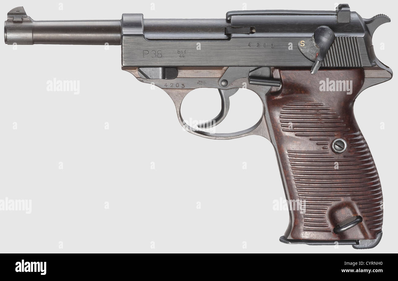 Mauser P 38,code "byf 44",with holster,police,Cal.9 mm Parabellum,no ...