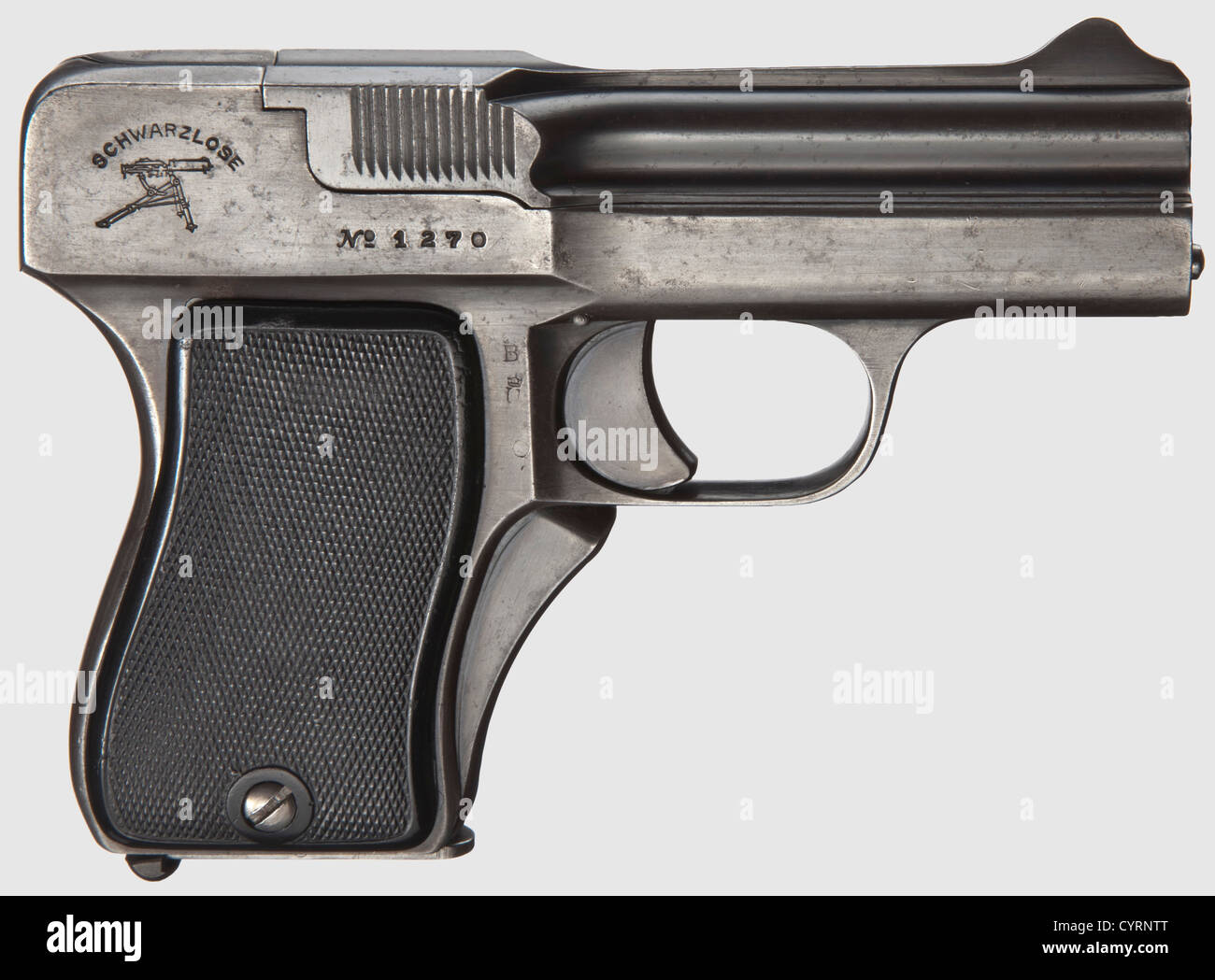 Schwarzlose Mod. 1908 (1909), Cal. 7.65 mm, no. 1270. Matching Stock ...