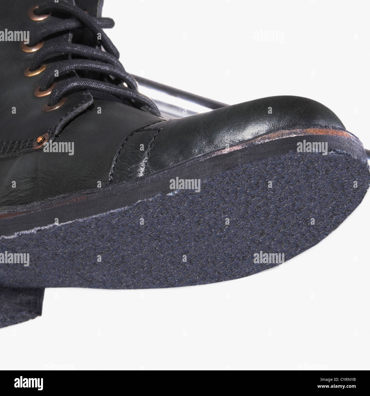 Close-up of a leather boot Stock Photo - Alamy