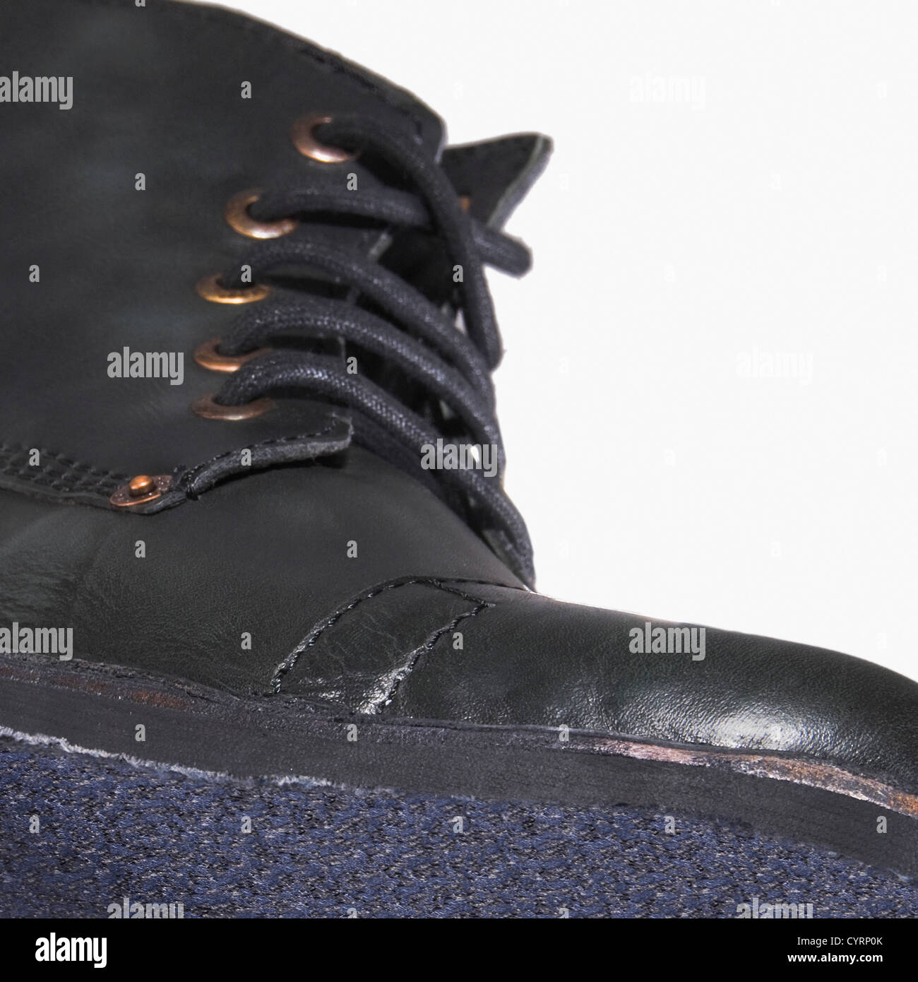 Close-up of a leather boot Stock Photo - Alamy