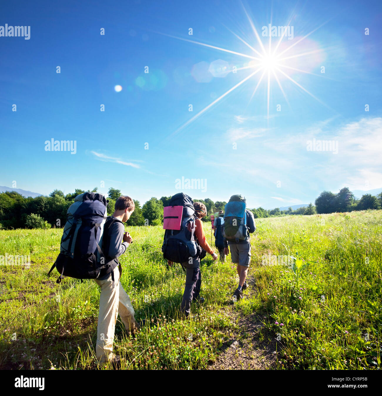 Hiker in mountains Stock Photo - Alamy