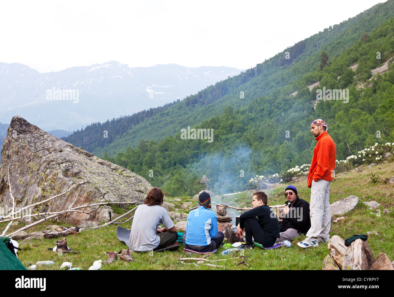 Group in hike Stock Photo - Alamy