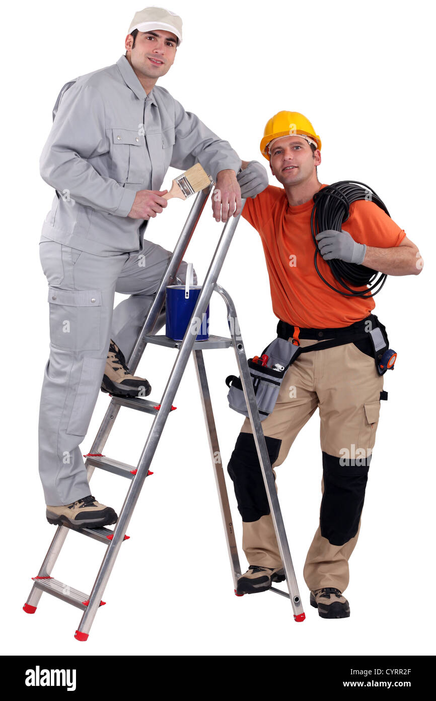 A team of tradesmen Stock Photo - Alamy