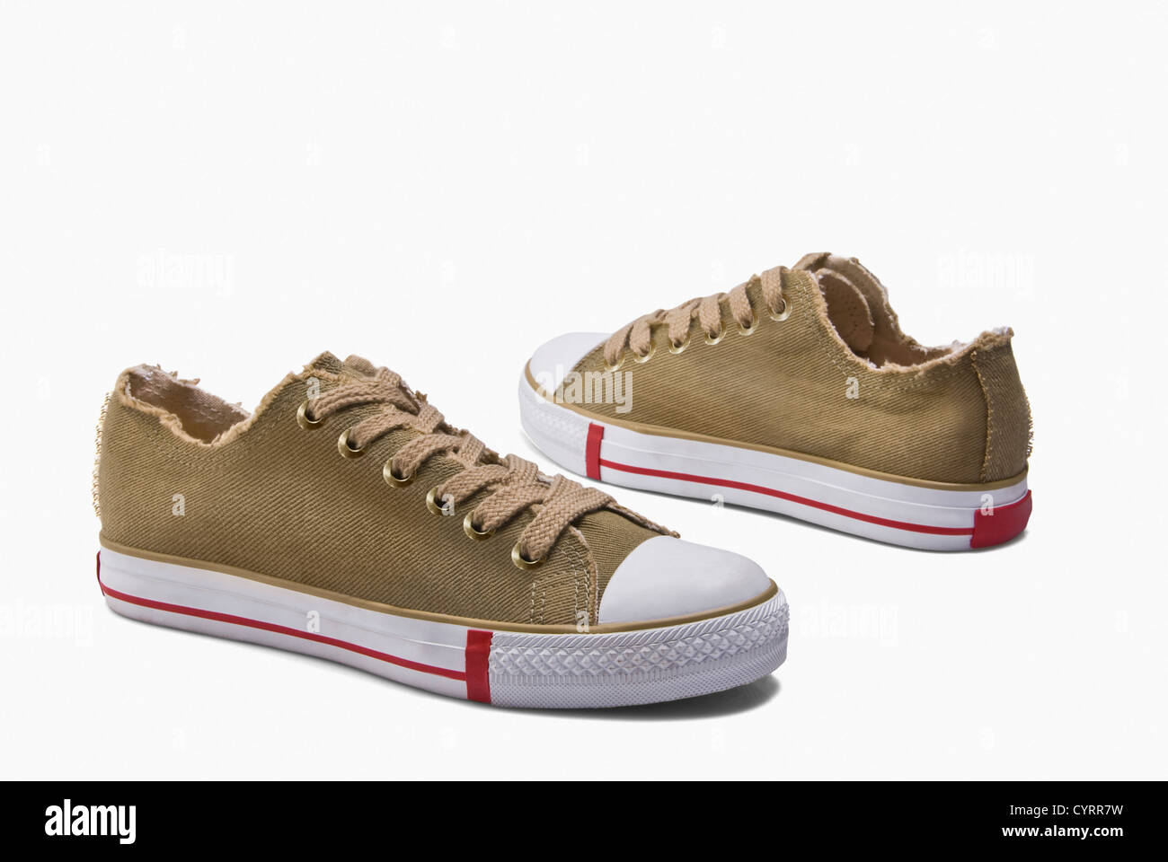 Pair of brown canvas shoes hi-res stock photography and images - Alamy