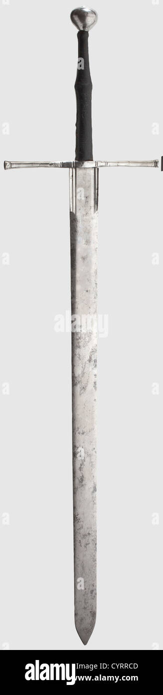 A German hand and a half sword,circa 1520 Broad,double-edged blade ...