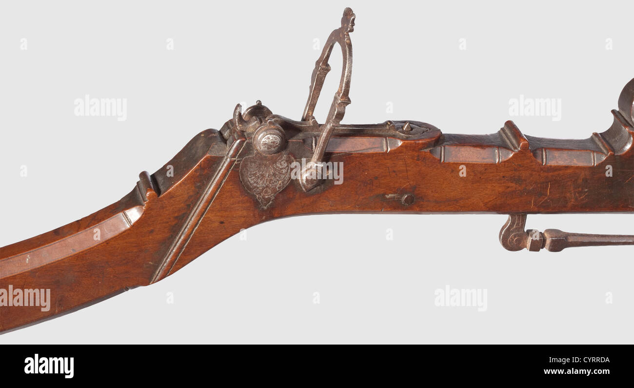 An Italian stonebow,circa 1650 Slender,slightly curved steel prod ...