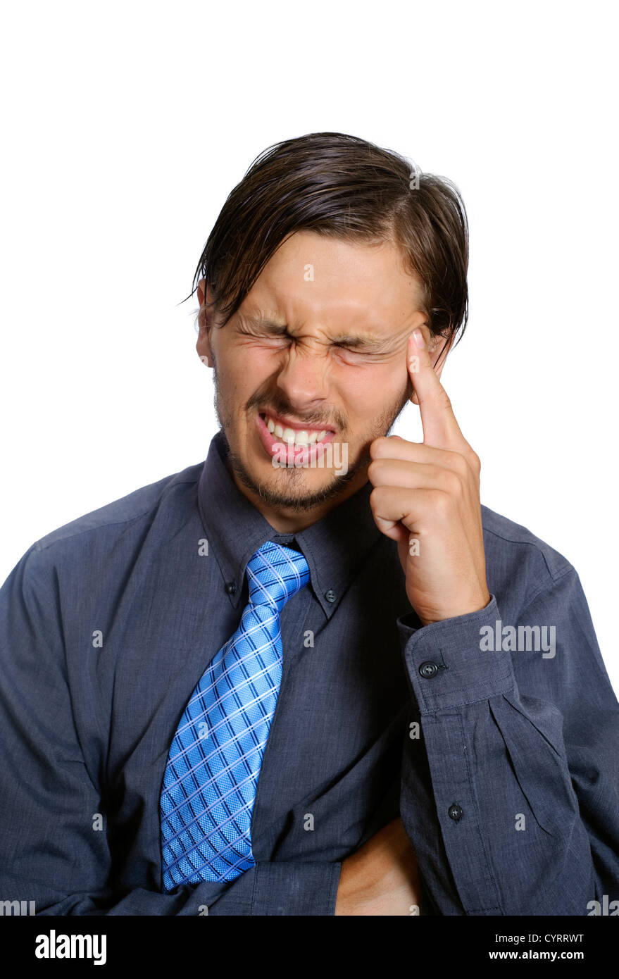 Blinding headache strikes a worker who just lost his job Stock Photo ...