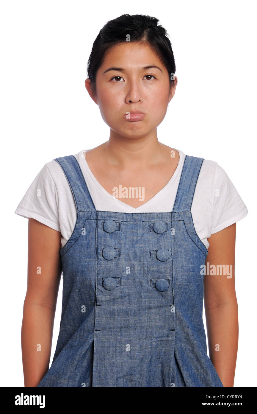 Grumpy face cute woman hi-res stock photography and images - Alamy