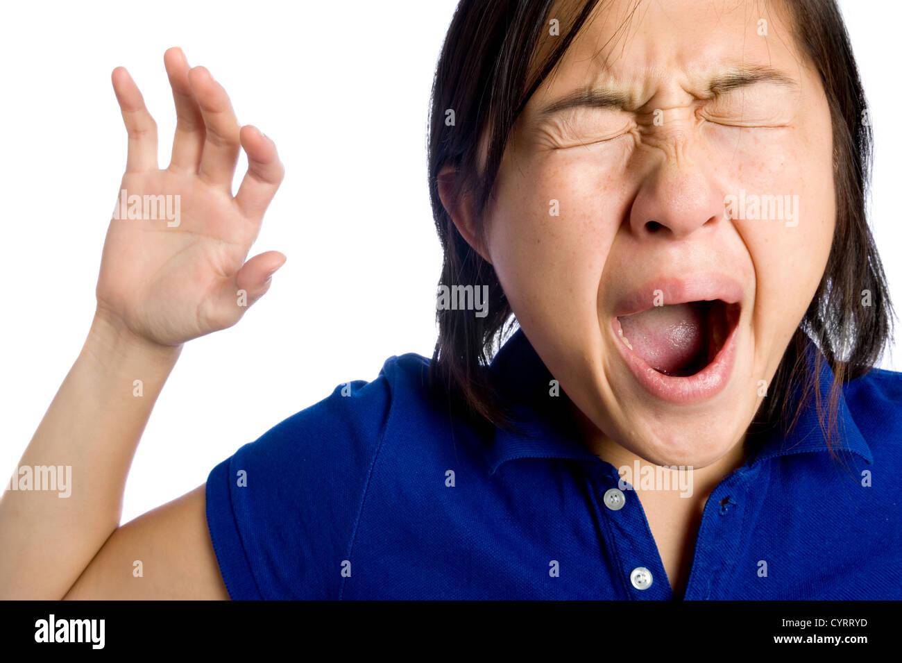Asian girl is tired Stock Photo - Alamy