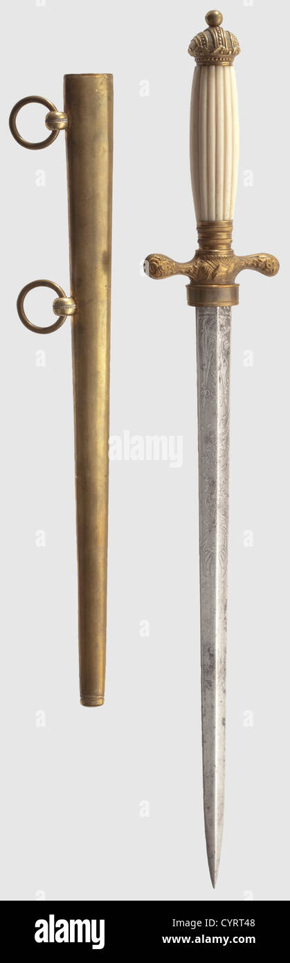 An Imperial and Royal Austrian Navy dagger,An M 1855 officer's dagger ...