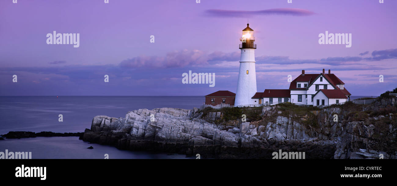 The Benevolent Sentinel, The Portland Head Light After Sunset, Portland ...