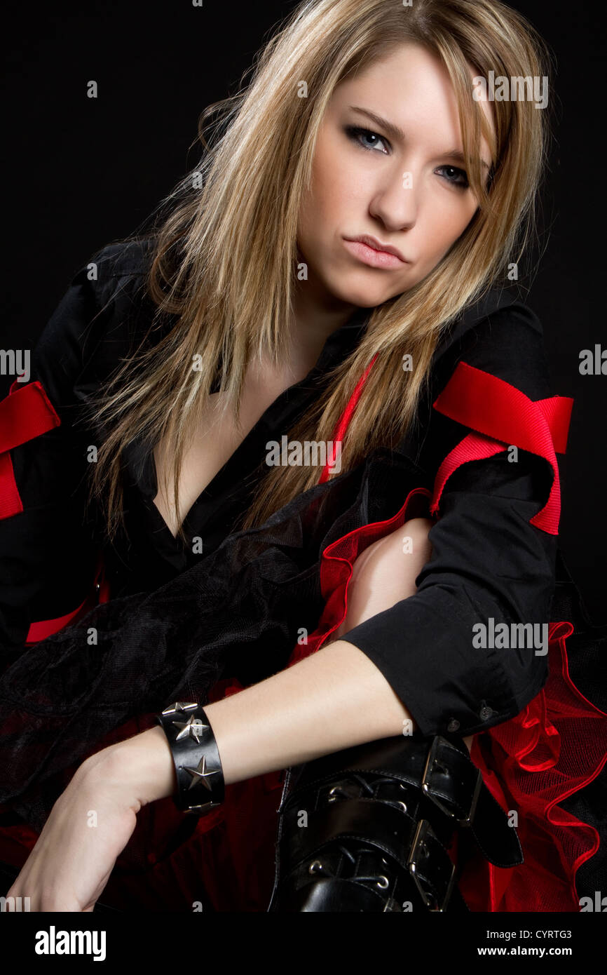 Pretty aggressive punk teen girl Stock Photo - Alamy