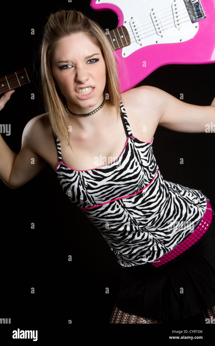 Guitar Playing Girl Stock Photo - Alamy