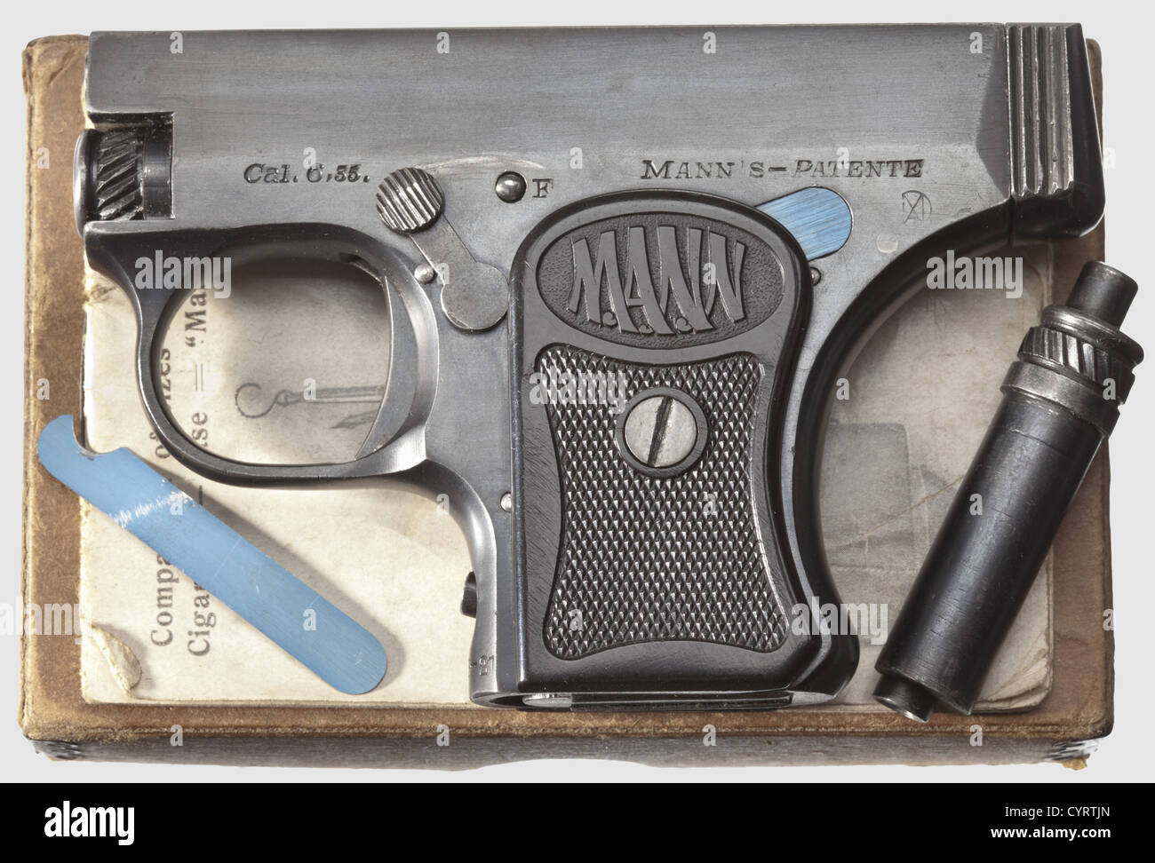 Mann pistol with spare barrel,in cardboard box,Cal.6.35 mm,no.33555-21 ...