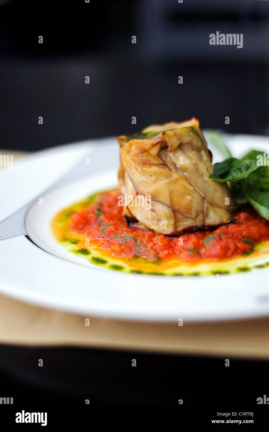 Delicious starter at a restaurant oresented nicely Stock Photo - Alamy