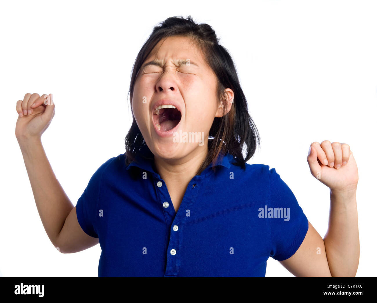 Asian girl is tired Stock Photo - Alamy
