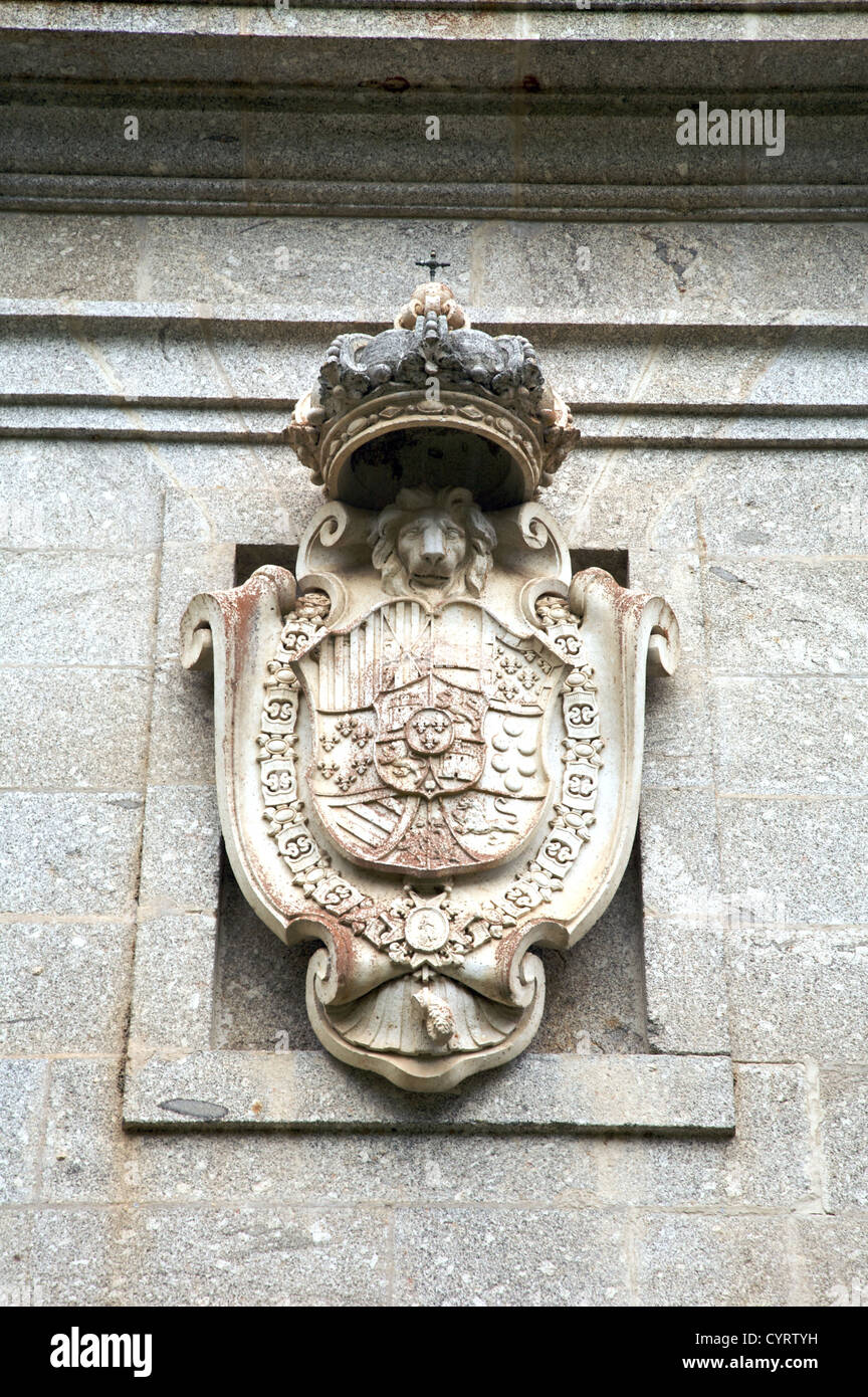 shield outside public sanctuary of saint peter in arenas village spain ...