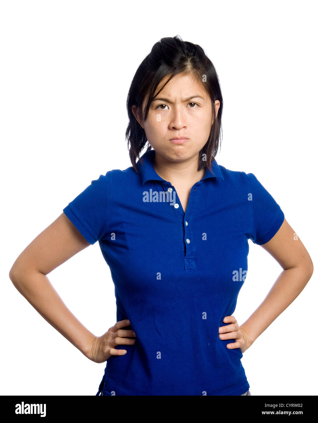 Asian girl is upset Stock Photo - Alamy