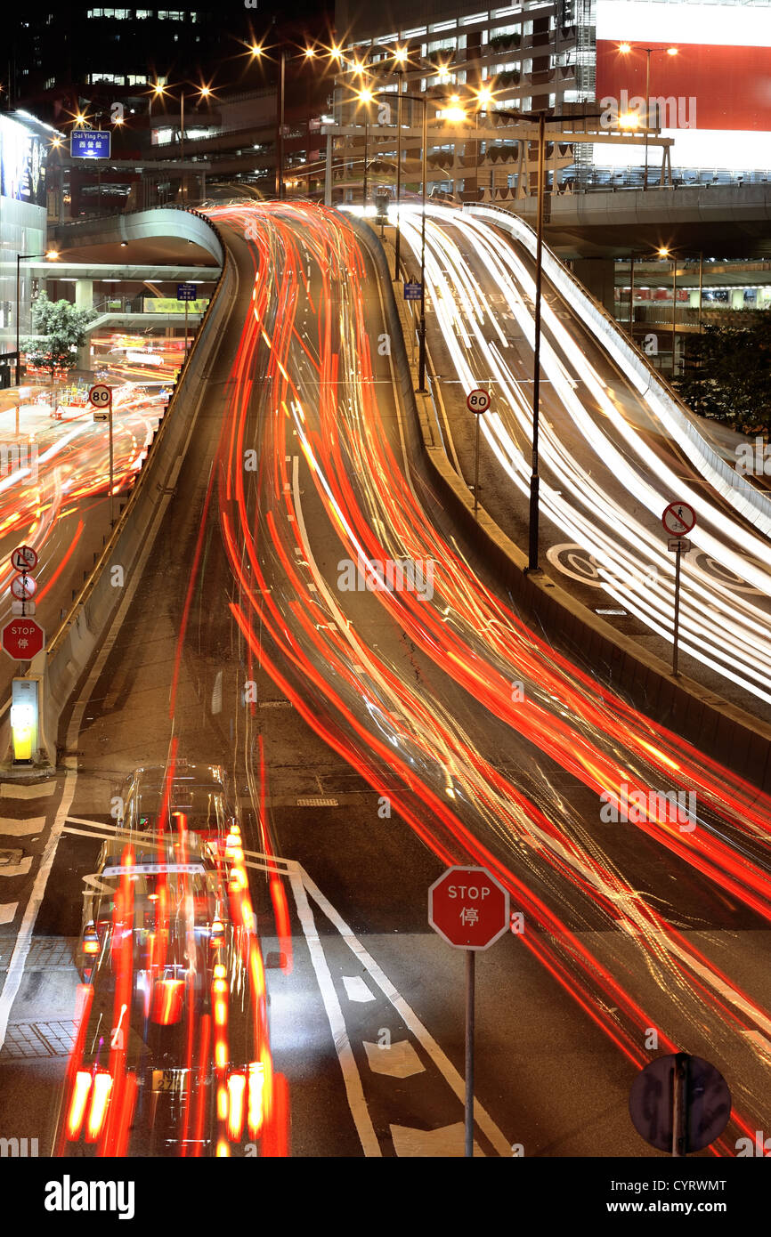 night city traffic streams Stock Photo - Alamy