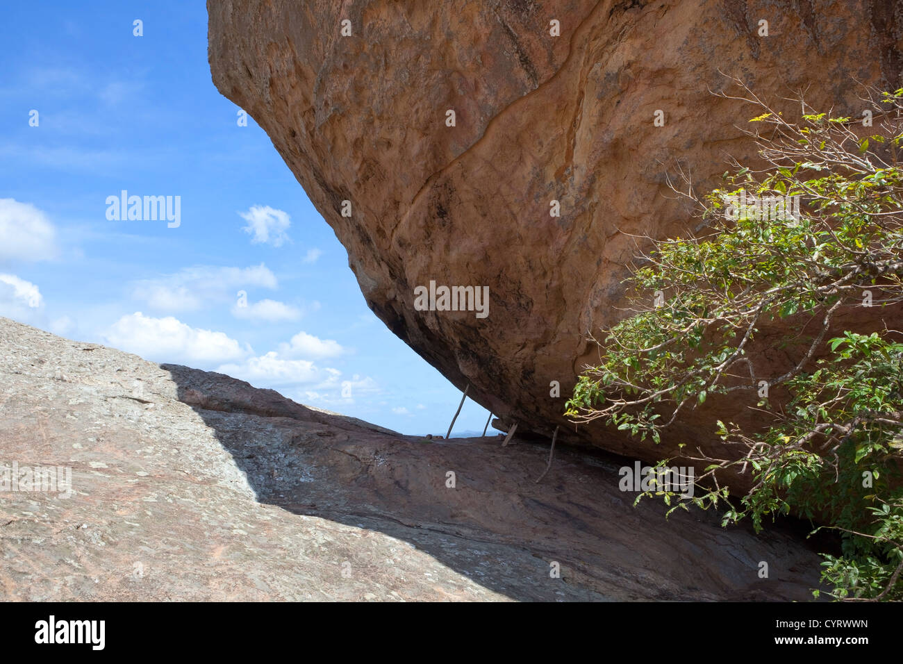 Unusual rock formations with blue sky above the Paramakanda Buddhist ...