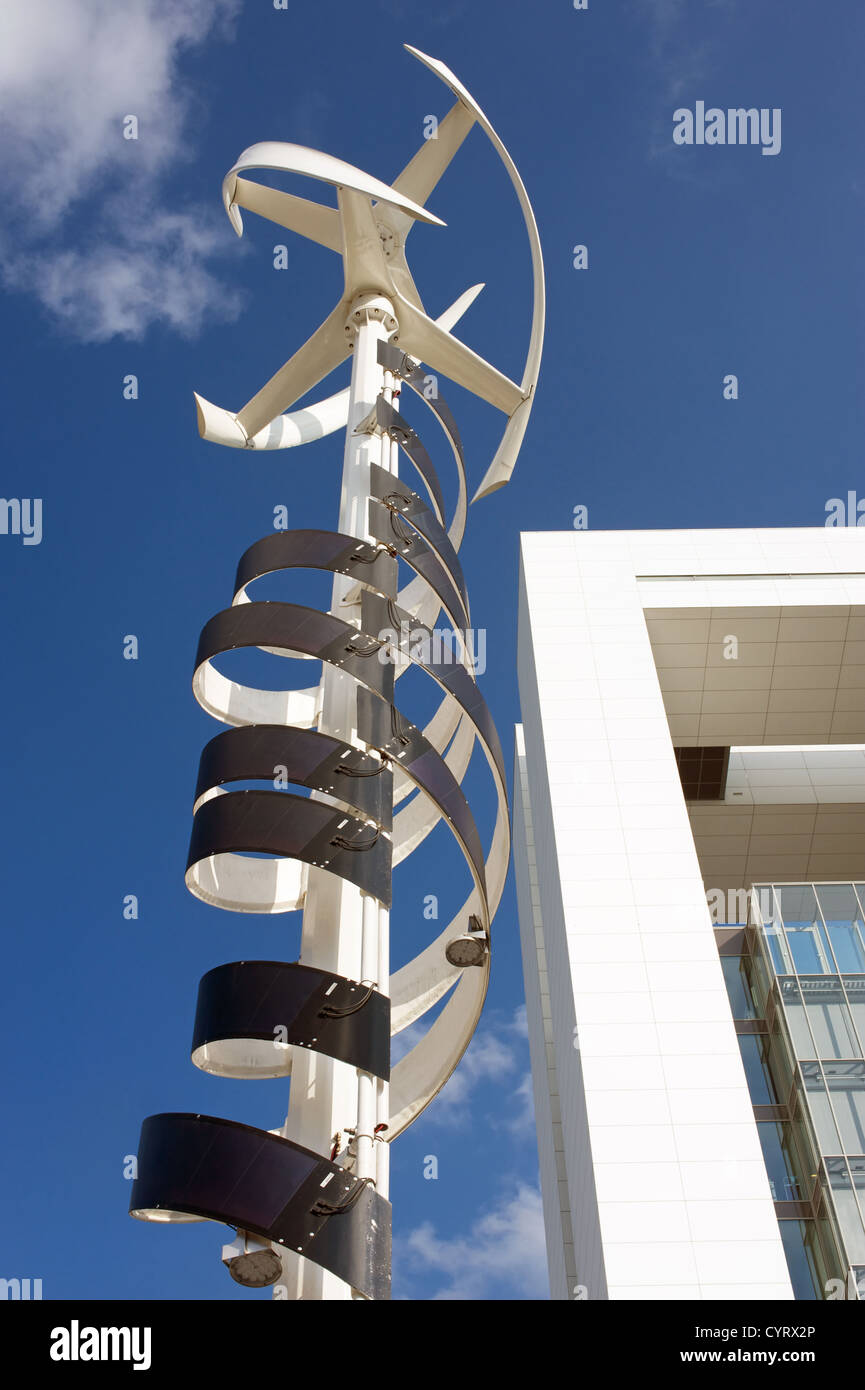 Solar and wind power lighting system Stock Photo - Alamy