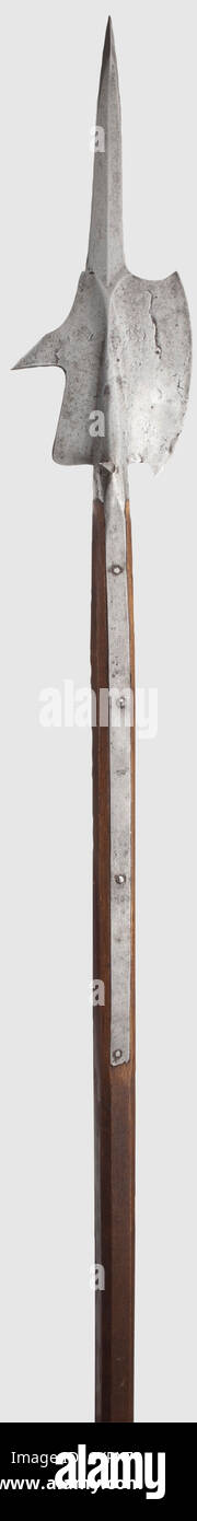 A Swiss sempach-type halberd,17th century Sturdy spear point with ...