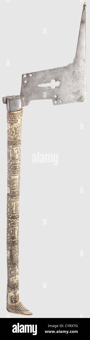 A Saxon miner's axe,circa 1700 Typically shaped blade with cross and ...