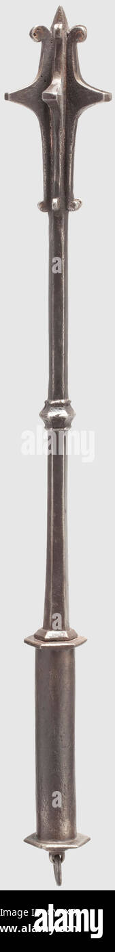 A Late Gothic German mace,circa 1480/ 90 The head has six copper ...