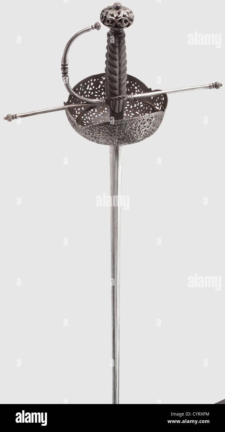 A cup-hilt rapier from Brescia,around 1650 A slender thrusting blade ...