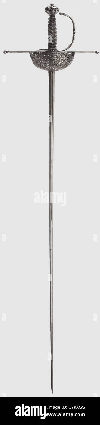 A cup-hilt rapier from Brescia,around 1650 A slender thrusting blade ...