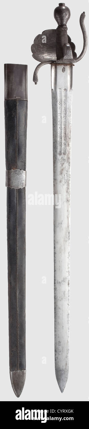 A heavy military sword from Solingen,around 1630 A wide double-edged ...