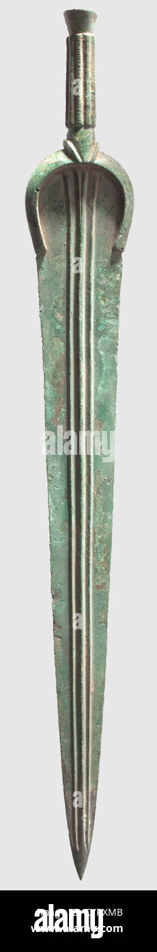 A bronze Luristan sword,around 800 B.C. Bronze with light green noble ...