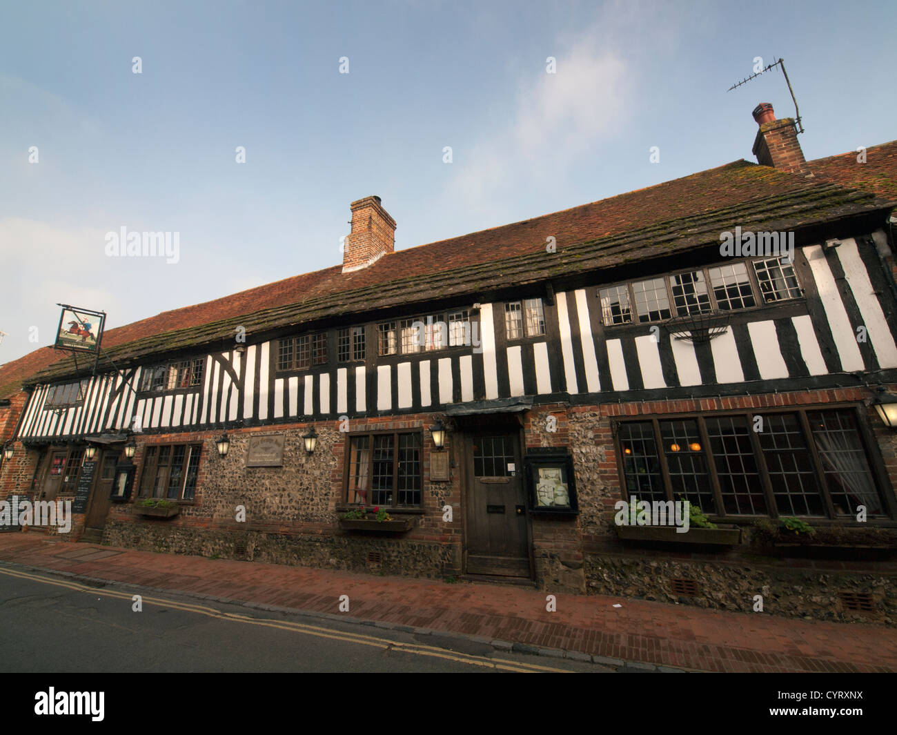 The George Inn in the pretty East Sussex village of Alfriston Stock ...