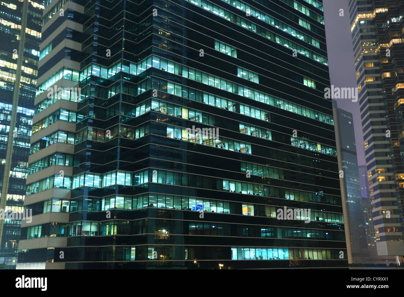 office building at night Stock Photo - Alamy