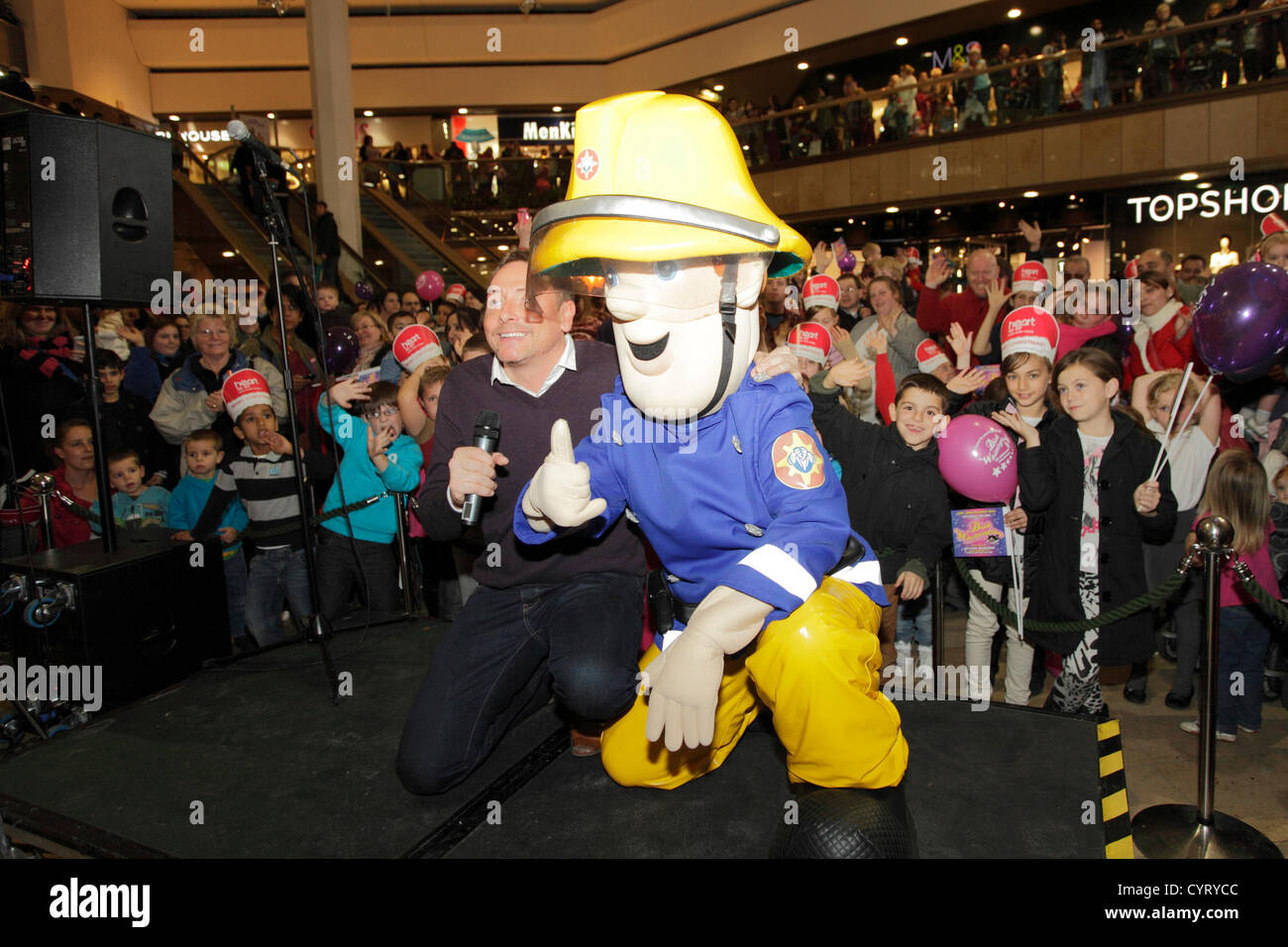 Kev Lawrence ( Heart FM Radio DJ ) and Fireman Sam puppet, at the ...